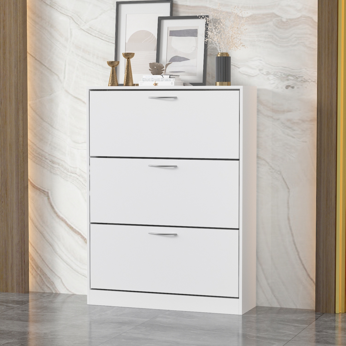 Click here for Famapy White Wooden Shoe Storage Cabinet Simple an... prices