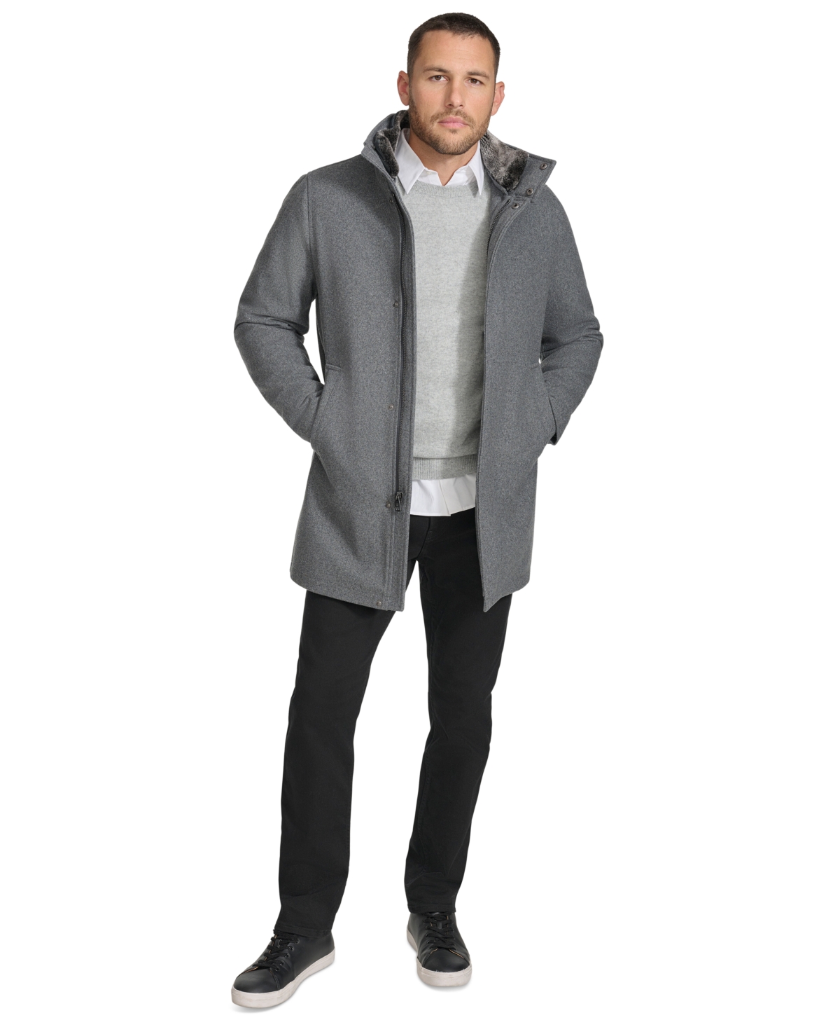 Click here for Calvin Klein Mens Urban Walker Coat with Detachabl... prices