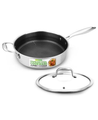 NutriChef Jumbo Cooker with Glass Lid - Triply Stainless Steel Cookware ...