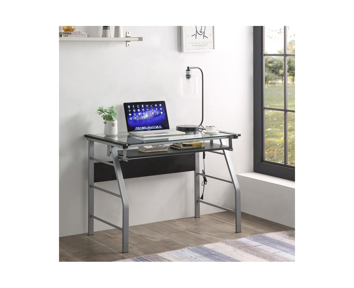 Click here for Kings Brand Furniture Metal and Glass Top Home Off... prices