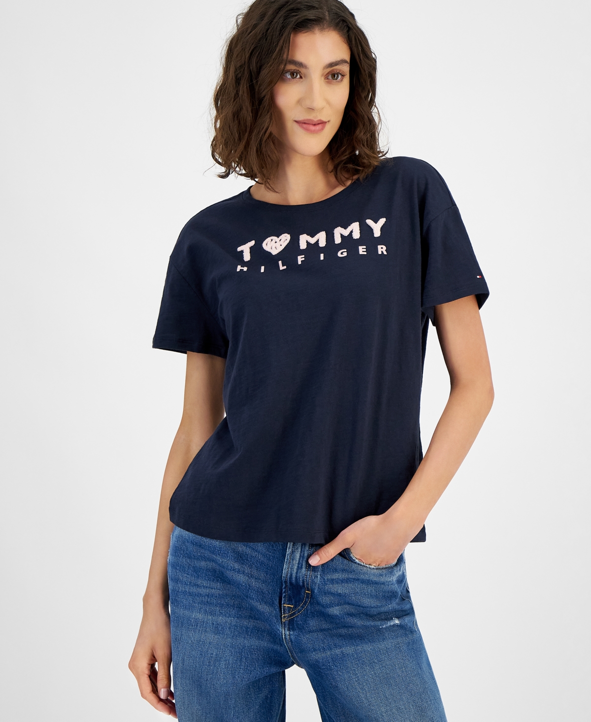 Click here for Tommy Hilfiger Womens Boxy Logo-Graphic Cotton T-S... prices