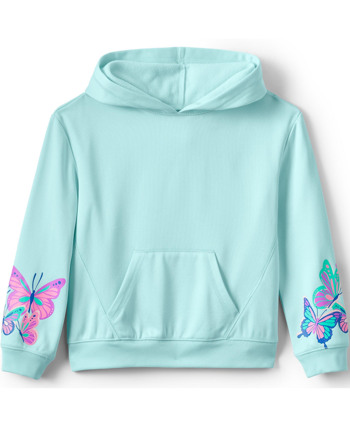 Click here for Lands End Girls Long Sleeve Active Hoodie - Aqua b... prices