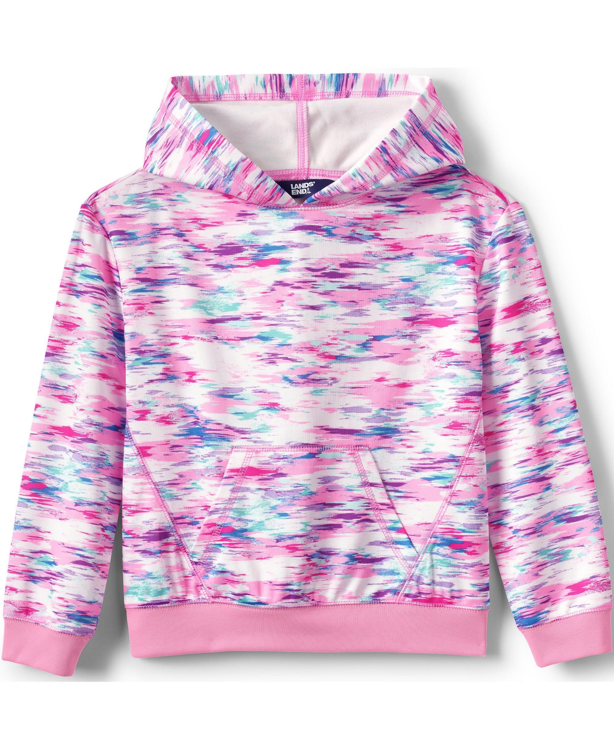 Click here for Lands End Girls Long Sleeve Active Hoodie - Pink m... prices