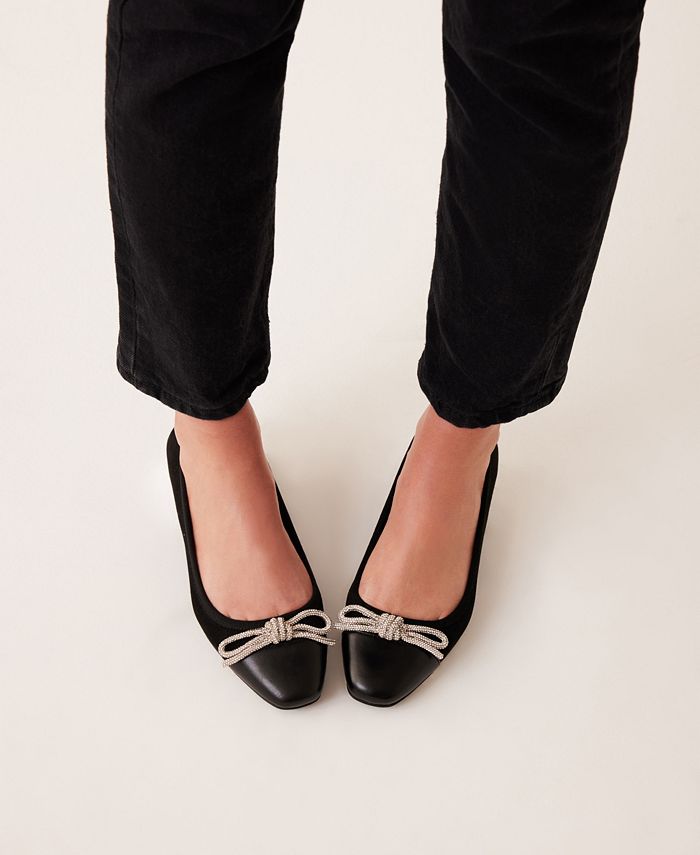 Anne Klein Women's Cassidy Rhinestone Bow Ballet Flats - Macy's