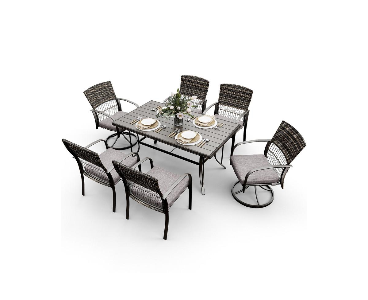Click here for Pamapic 7-Piece Patio Dining Set for 6 with Green... prices