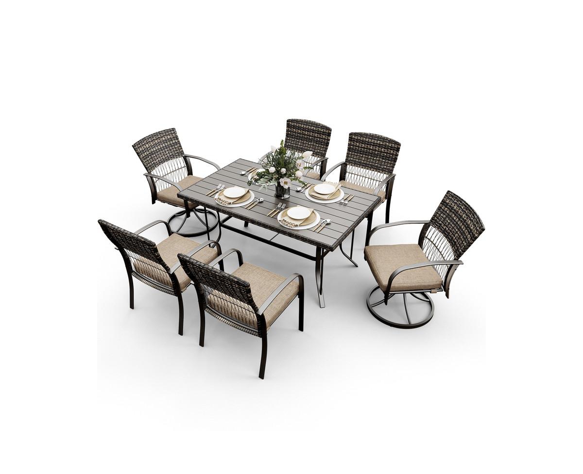 Click here for Pamapic 7-Piece Patio Dining Set for 6 with Green... prices