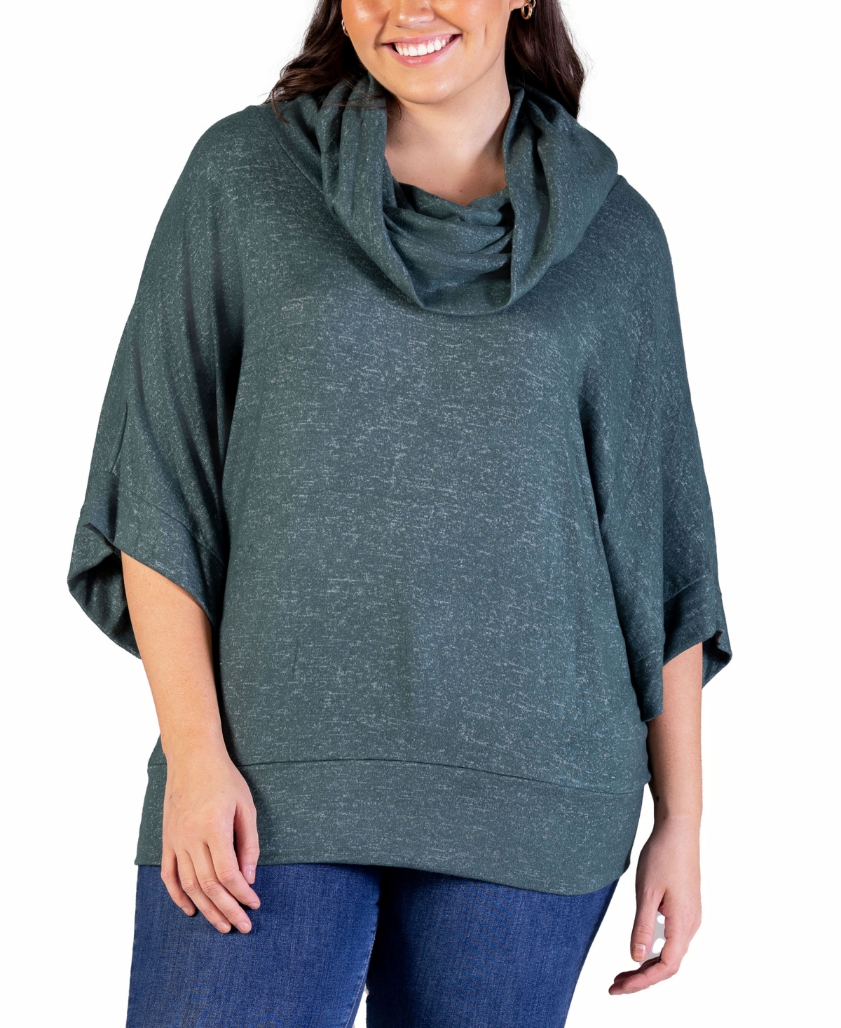 Click here for 24seven Comfort Apparel Plus Size Cowl Neck Dolman... prices