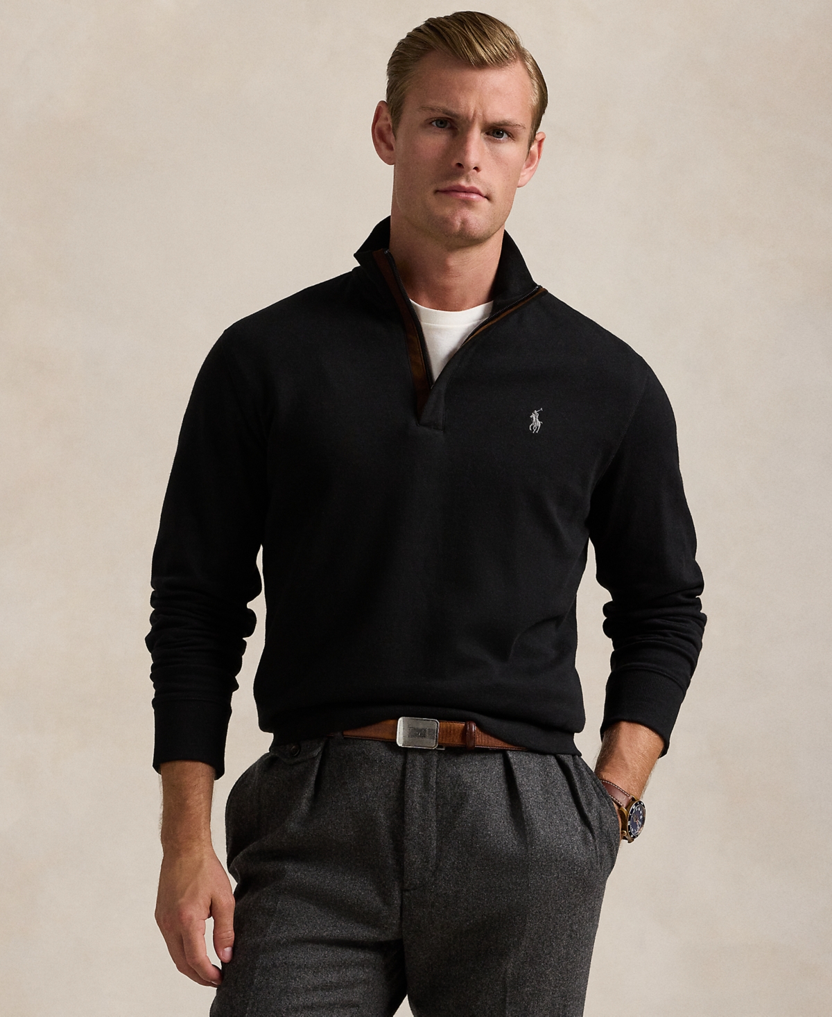 Click here for Polo Ralph Lauren Mens Luxury Jersey Quarter-Zip P... prices