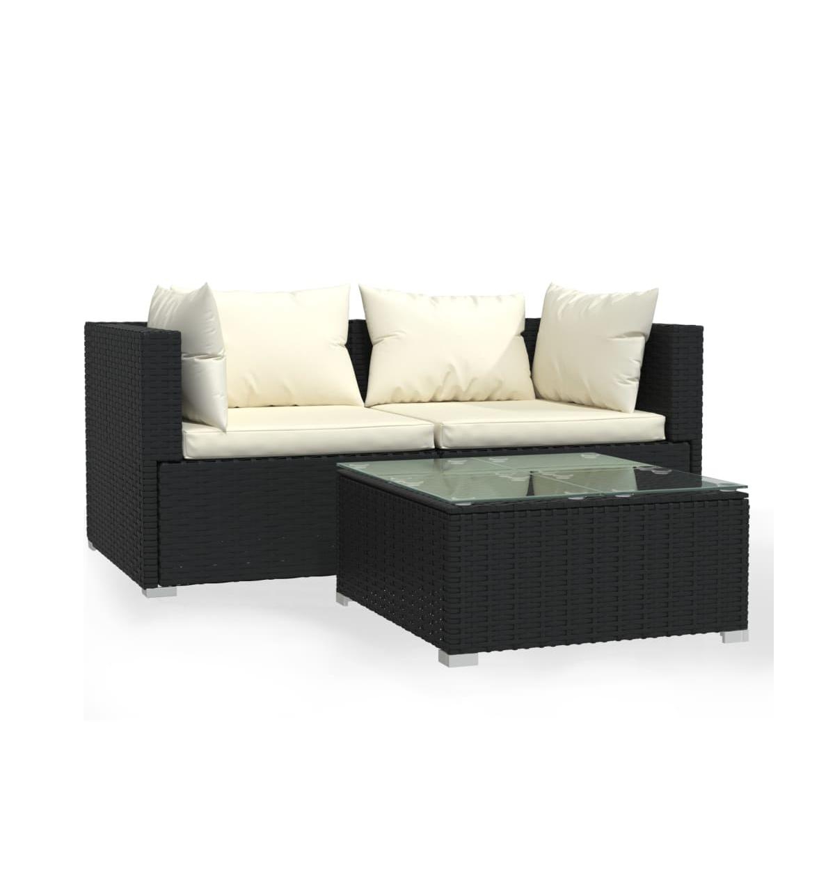 Click here for vidaXL Patio Furniture Set 3 Piece with Cushions B... prices