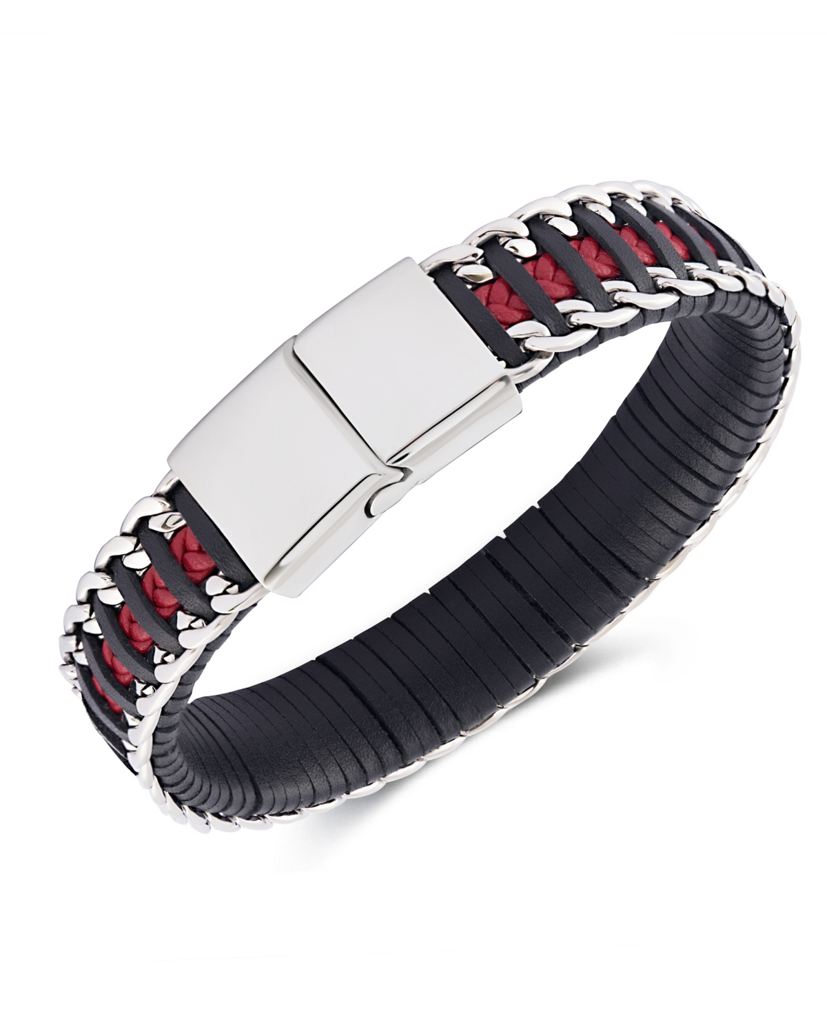 Click here for Rhona Sutton Black Red Leather with Chain Stainles... prices