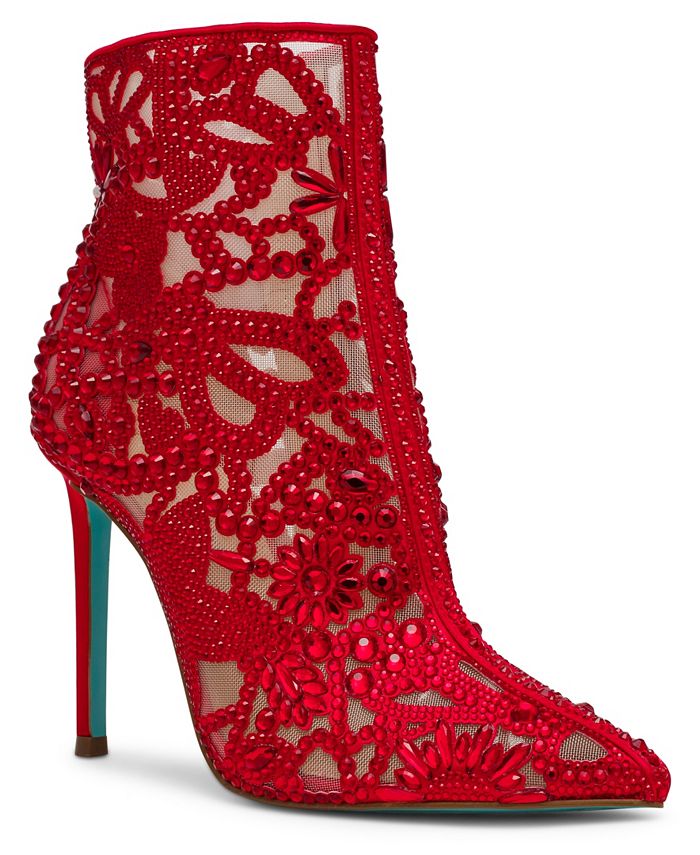 Betsey Johnson Women's Bolt Rhinestone Booties - Macy's