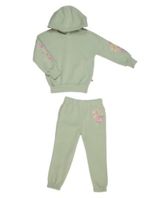 BEARPAW Girls 2 Piece Embroidered Hoodie with Jogger Pants Outfit Set ...
