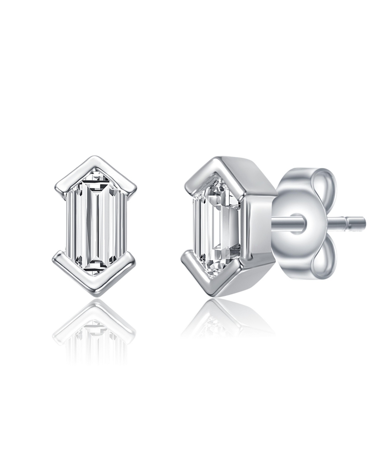 Click here for Sterling Silver Mini Cubic Zirconia Baguette Geome... prices