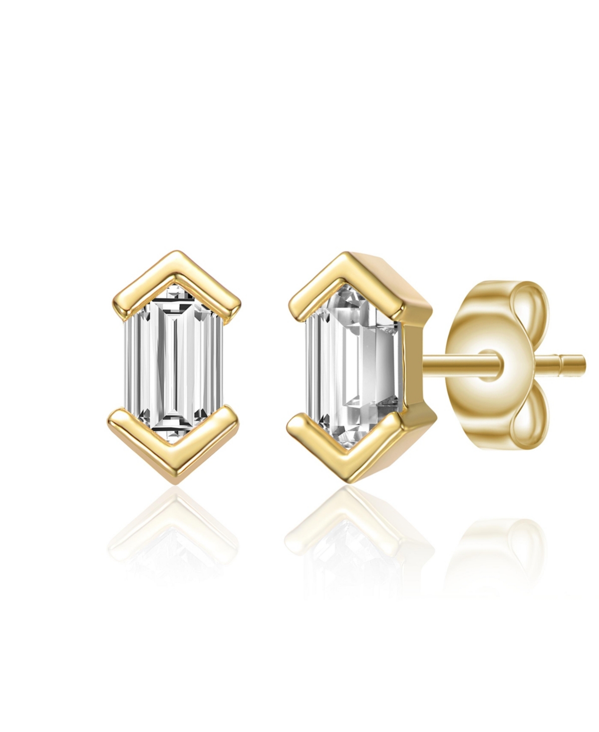 Click here for Sterling Silver Mini Cubic Zirconia Baguette Geome... prices