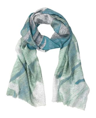 Olsen Abstract Scarf with Frayed Edge Trim - Macy's