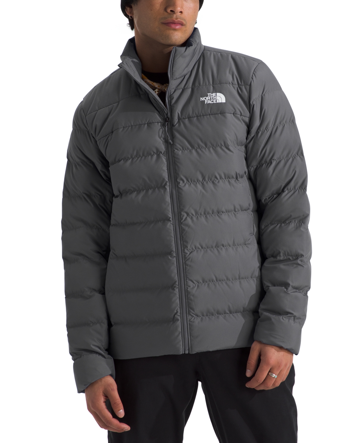 The North Face Mens Aconcagua 3 Zip-Front Puffer Jacket - Smoked Pearl