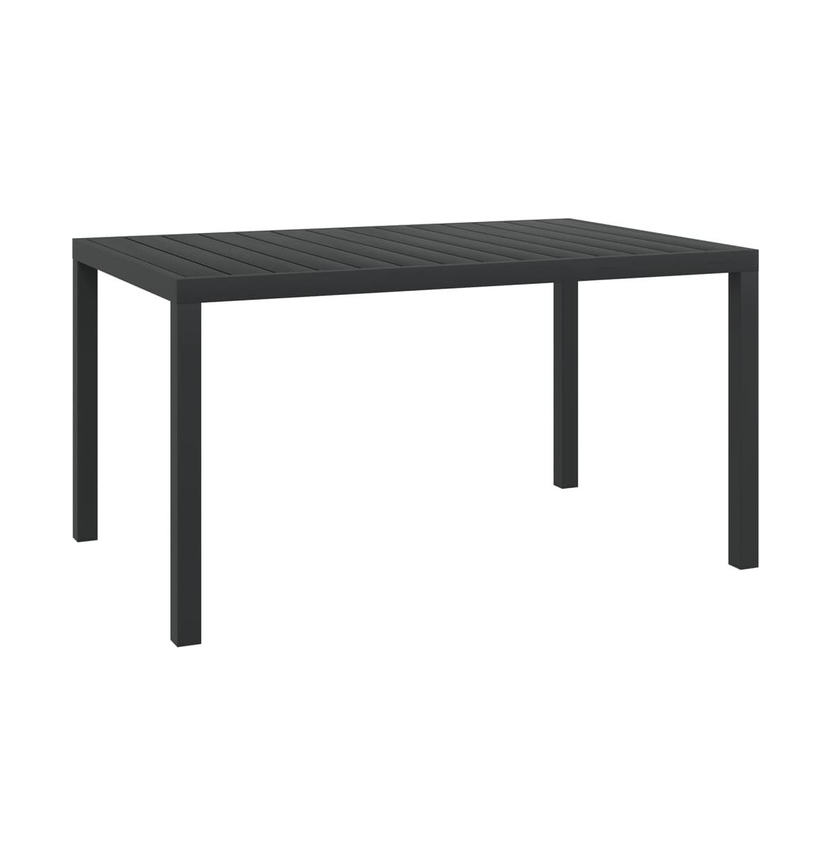 Click here for vidaXL Patio Table Black 59.1x35.4x29.1 Aluminum a... prices