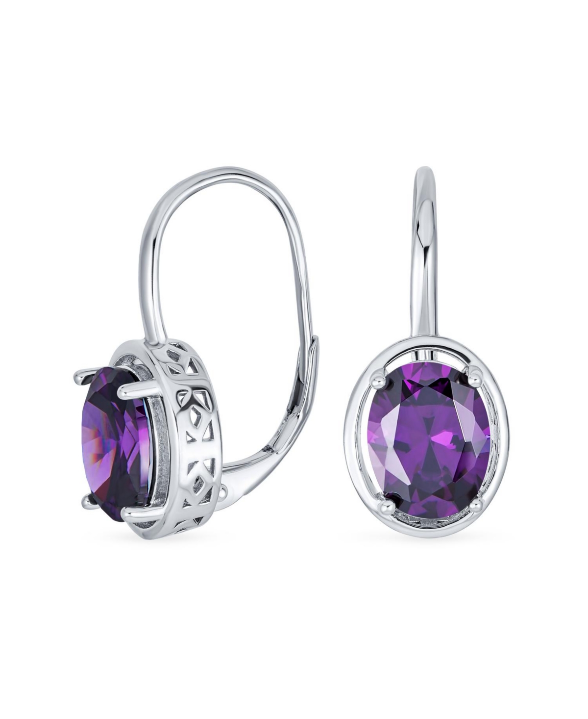 Click here for Bling Jewelry Oval Cz Drop Earrings Lever Back Ste... prices