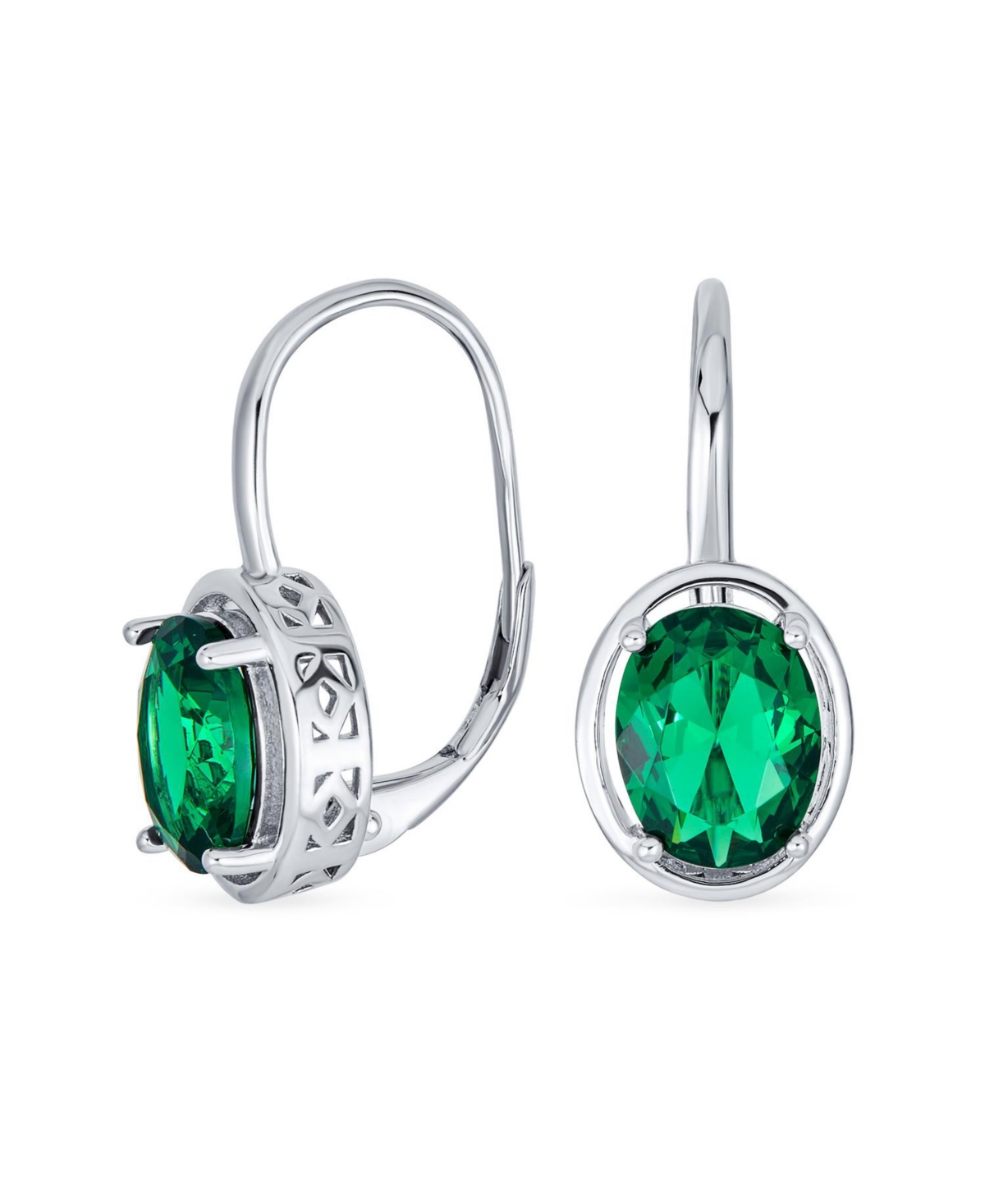 Click here for Bling Jewelry Oval Cz Drop Earrings Lever Back Ste... prices