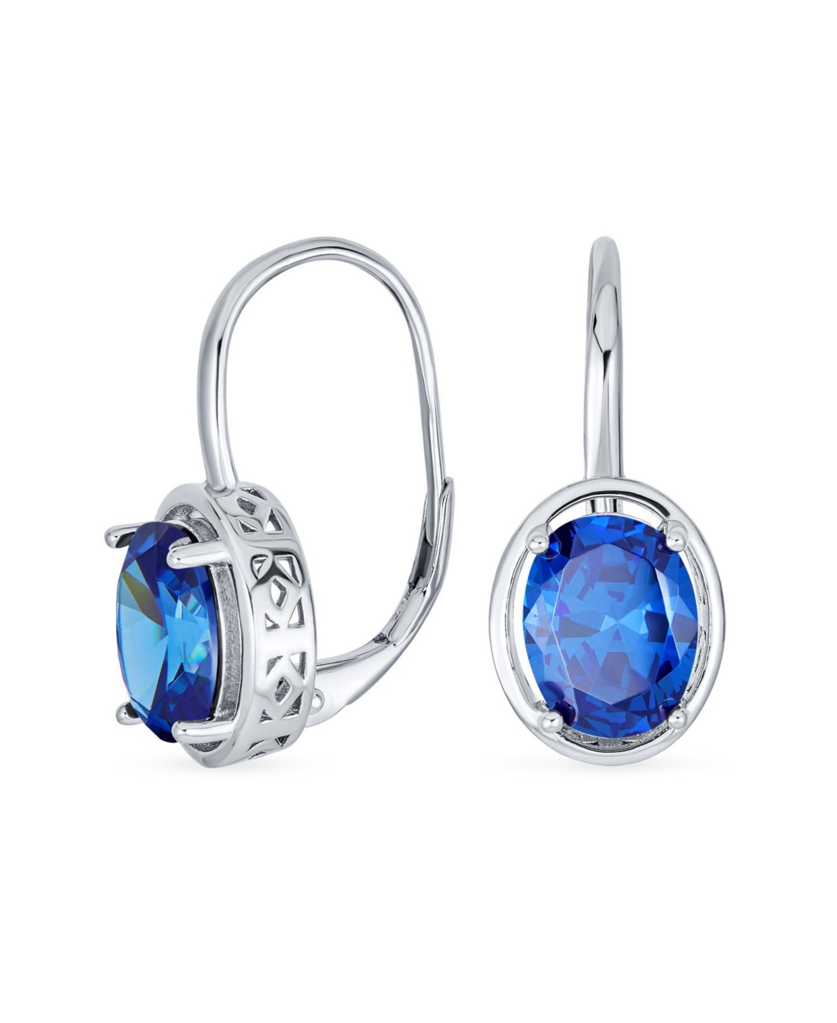Click here for Bling Jewelry Oval Cz Drop Earrings Lever Back Ste... prices