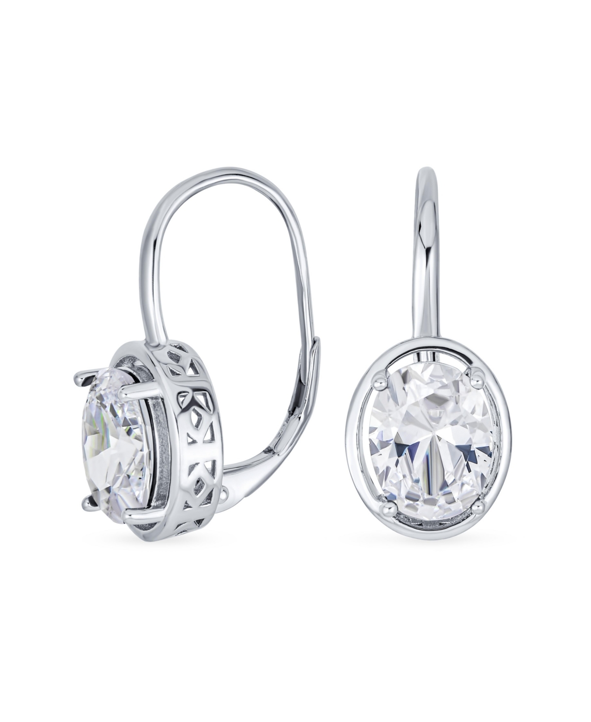 Click here for Bling Jewelry Oval Cz Drop Earrings Lever Back Ste... prices