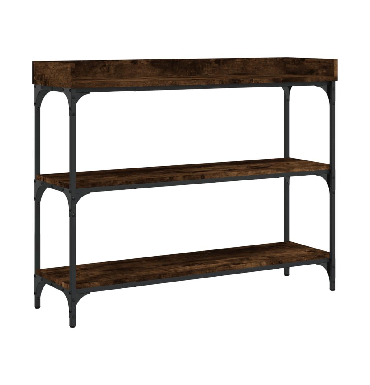 Click here for vidaXL Console Table with Shelves Smoked Oak 39.4x... prices
