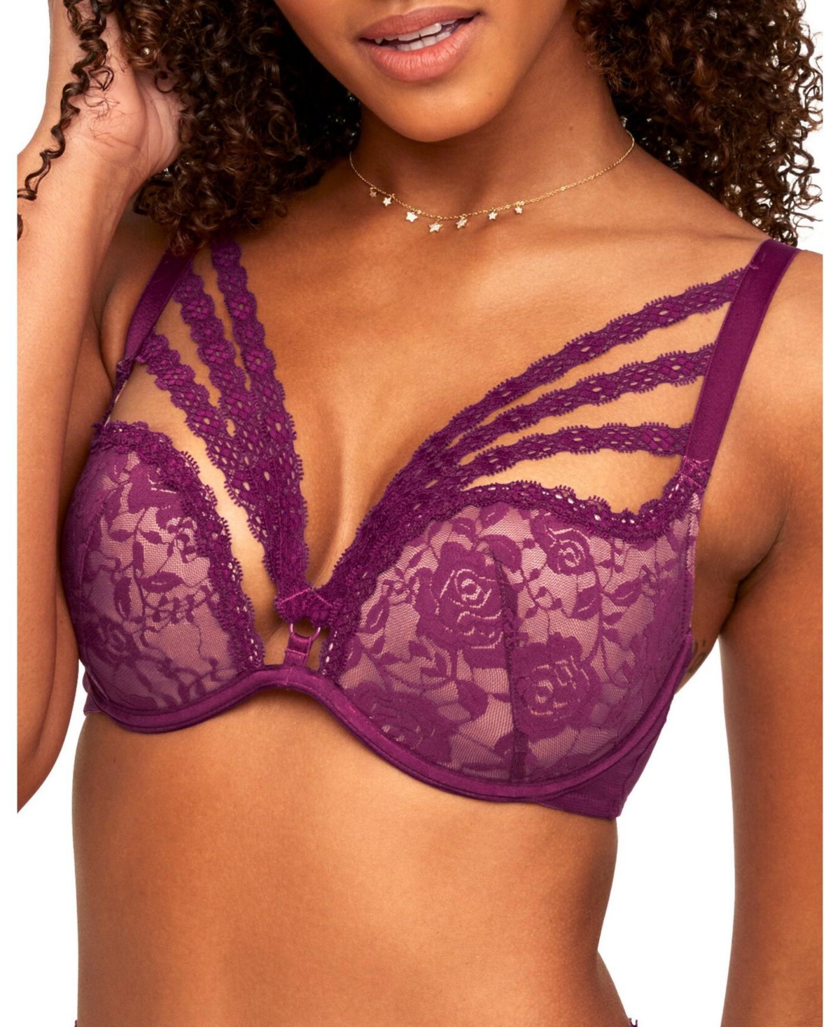 Click here for Adore Me Womens Marcia Push Up Plunge Bra - Dark p... prices
