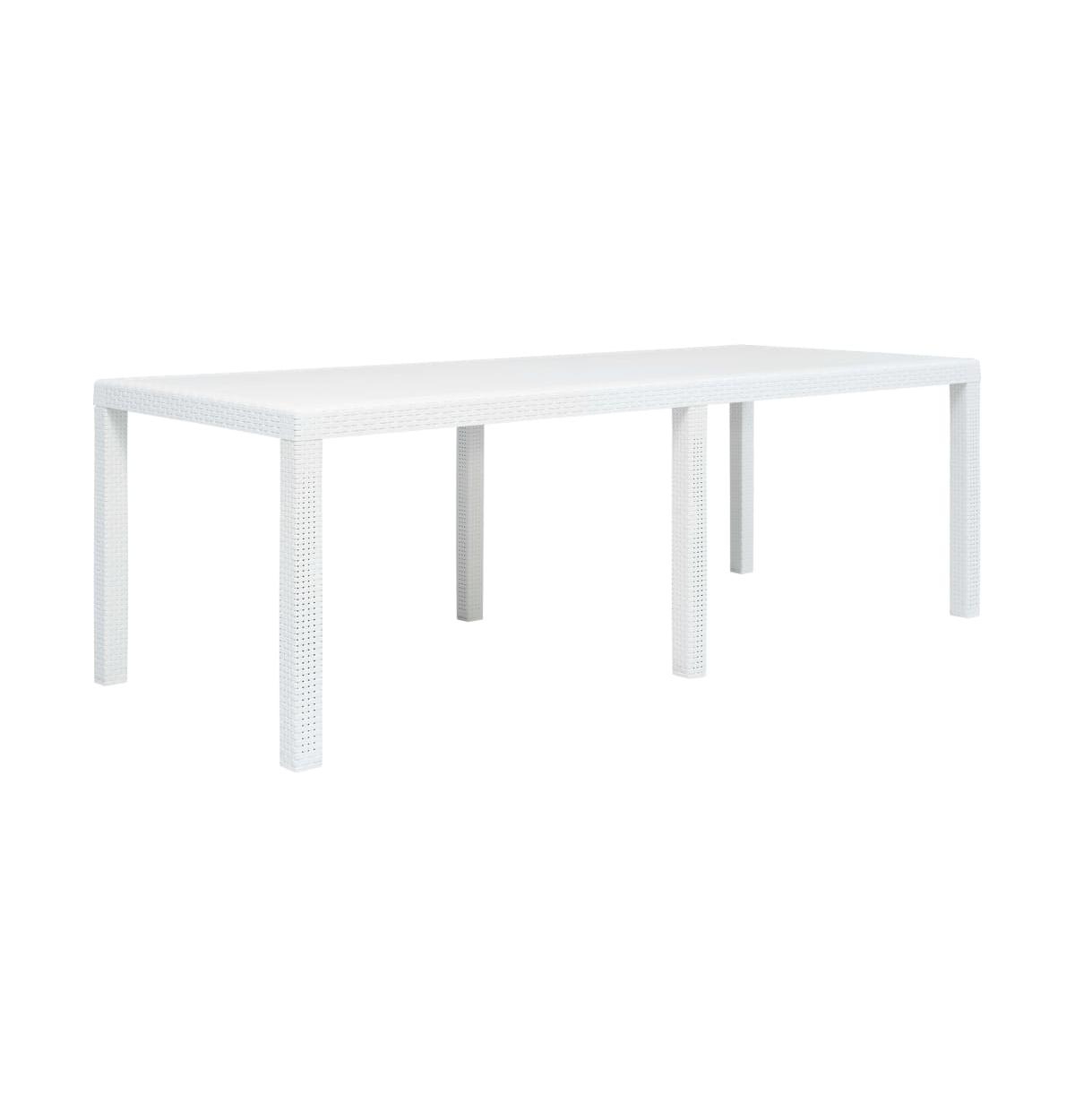 Click here for vidaXL Patio Table White 86.6x35.4x28.3 Plastic Ra... prices