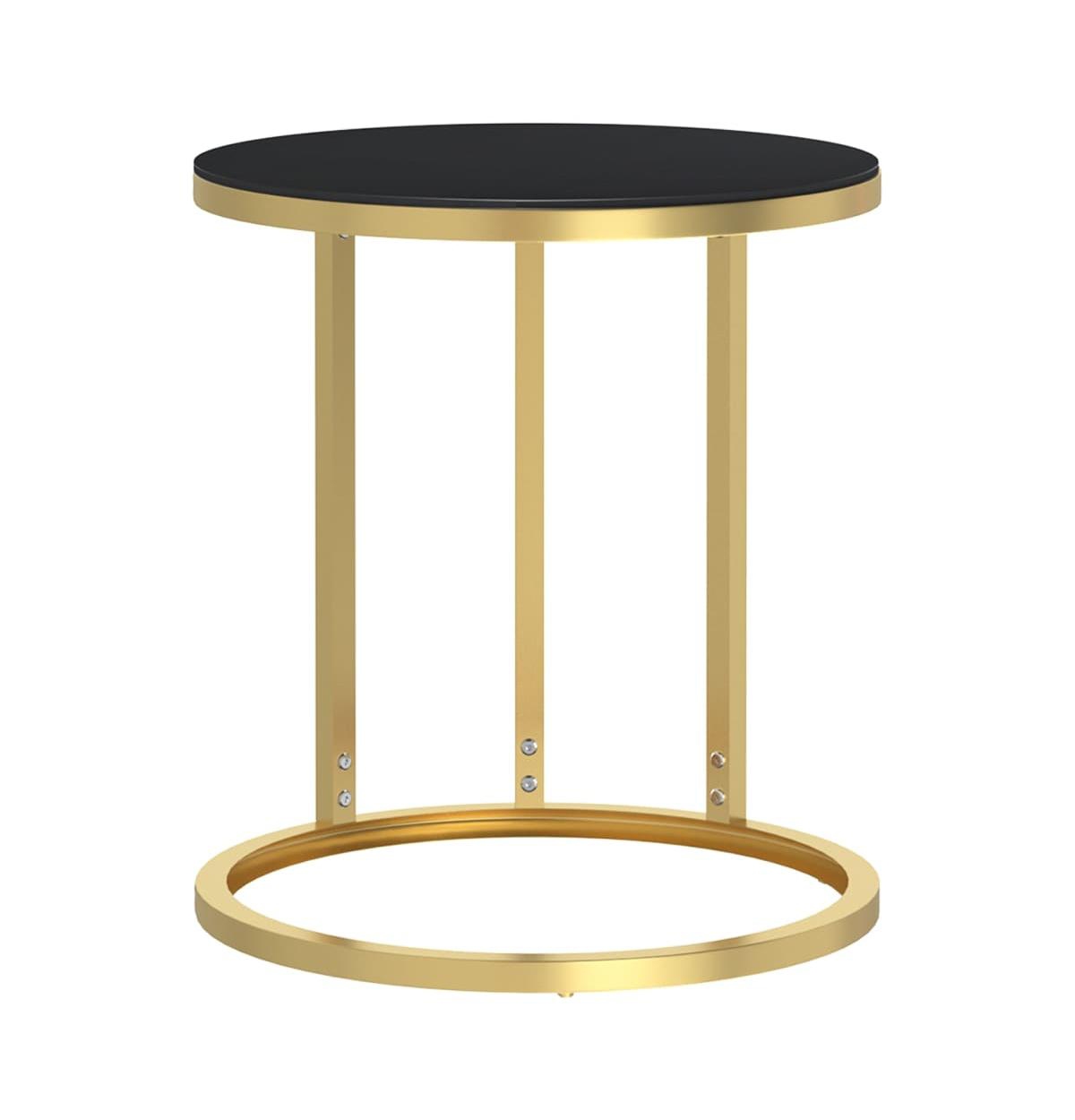 Click here for vidaXL Side Table Gold and Black 17.7 Tempered Gla... prices