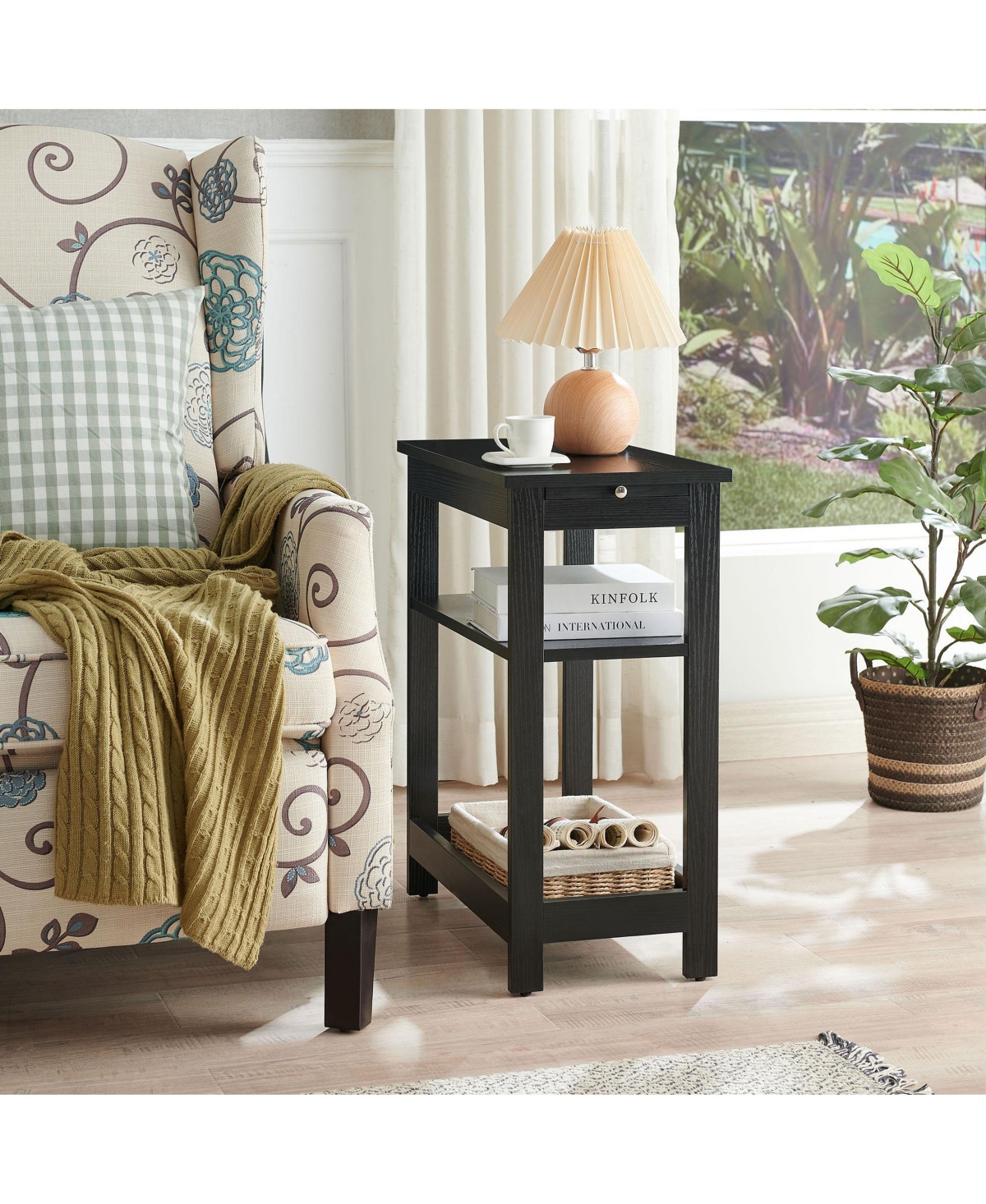 Click here for Kings Brand Furniture Slim Wood Side End Table wit... prices