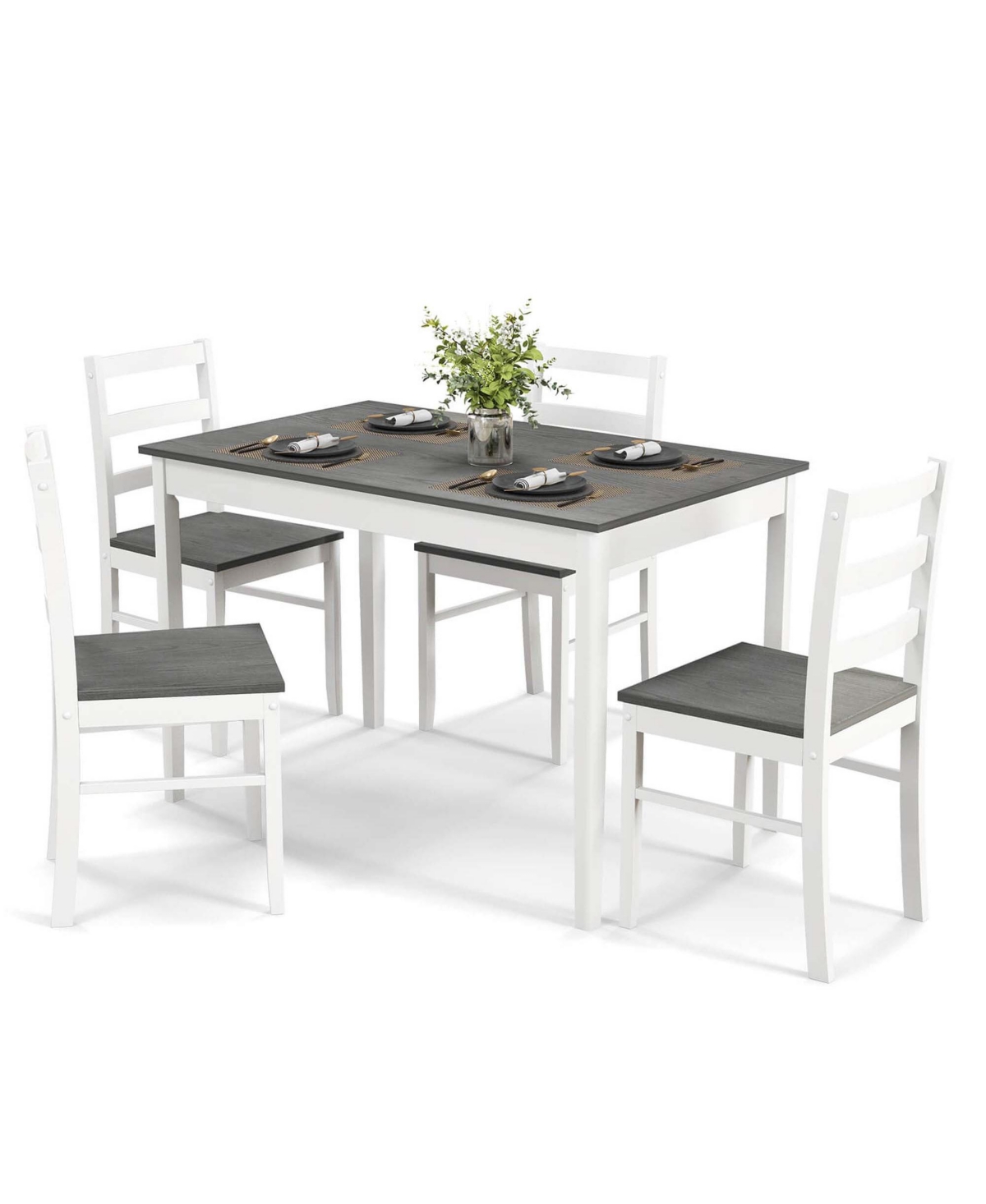 Click here for 5-Piece Dining Set Solid Wood Kitchen Furniture wi... prices