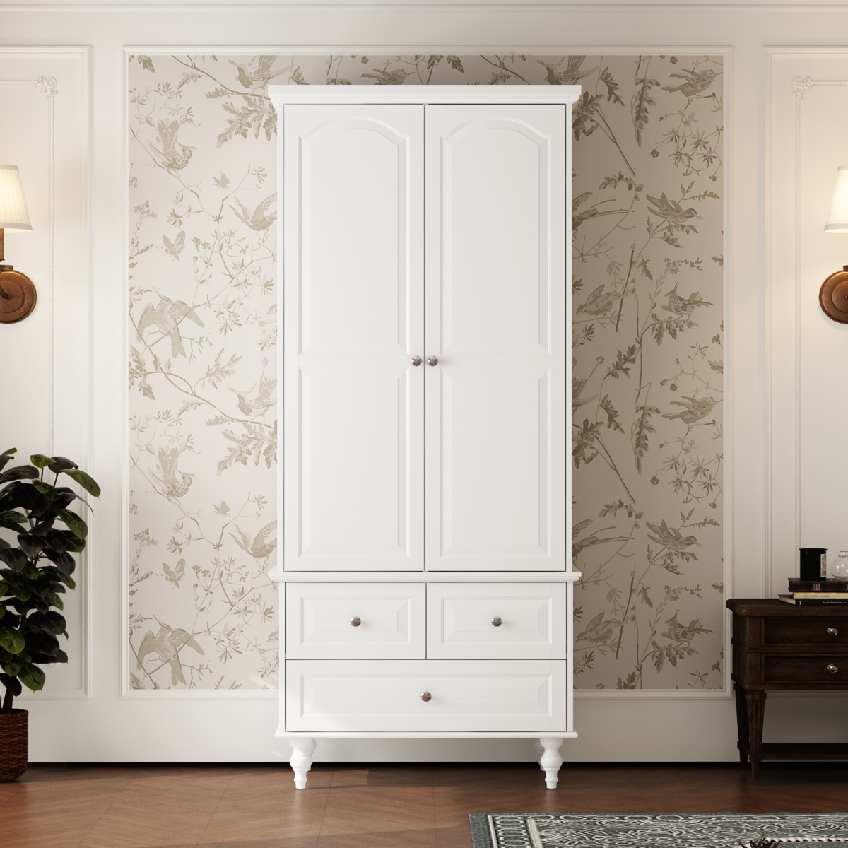Click here for Famapy White Wood 2-Door Armoires with Hanging Rod... prices