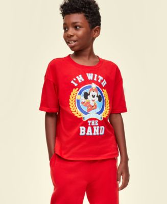 Disney | Macy's Big Kids Unisex Mickey Mouse I'm with The Band Graphic ...