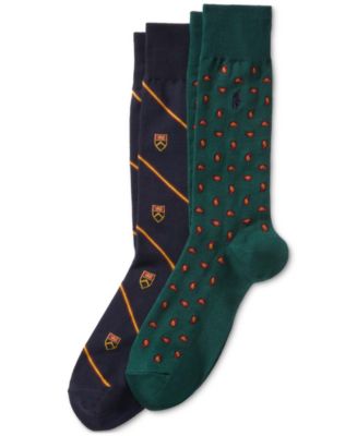 Polo Ralph Lauren Men's 2-Pk. Foulard Crest Slack Socks - Macy's
