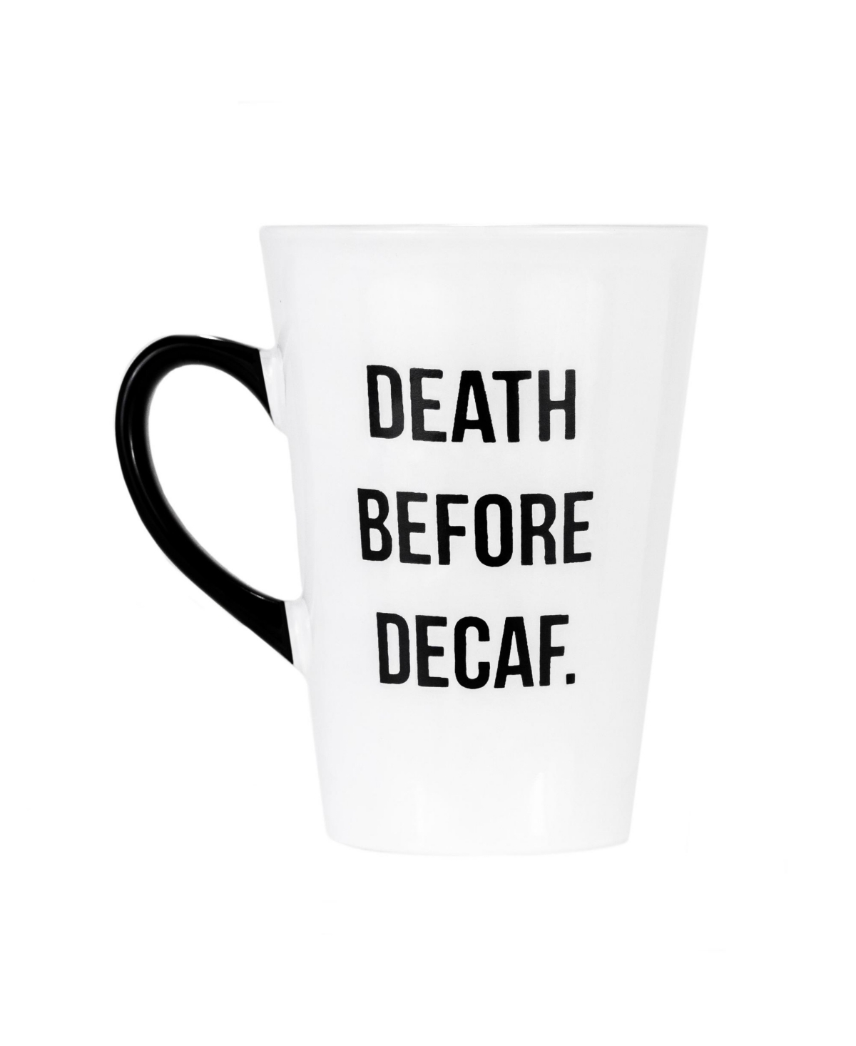 Click here for Amici Home Death Before Decaf Coffee Mug - Black/w... prices