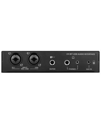 Pyle Professional USB Audio Interface with MIC/LINE, Guitar, AUX, and ...