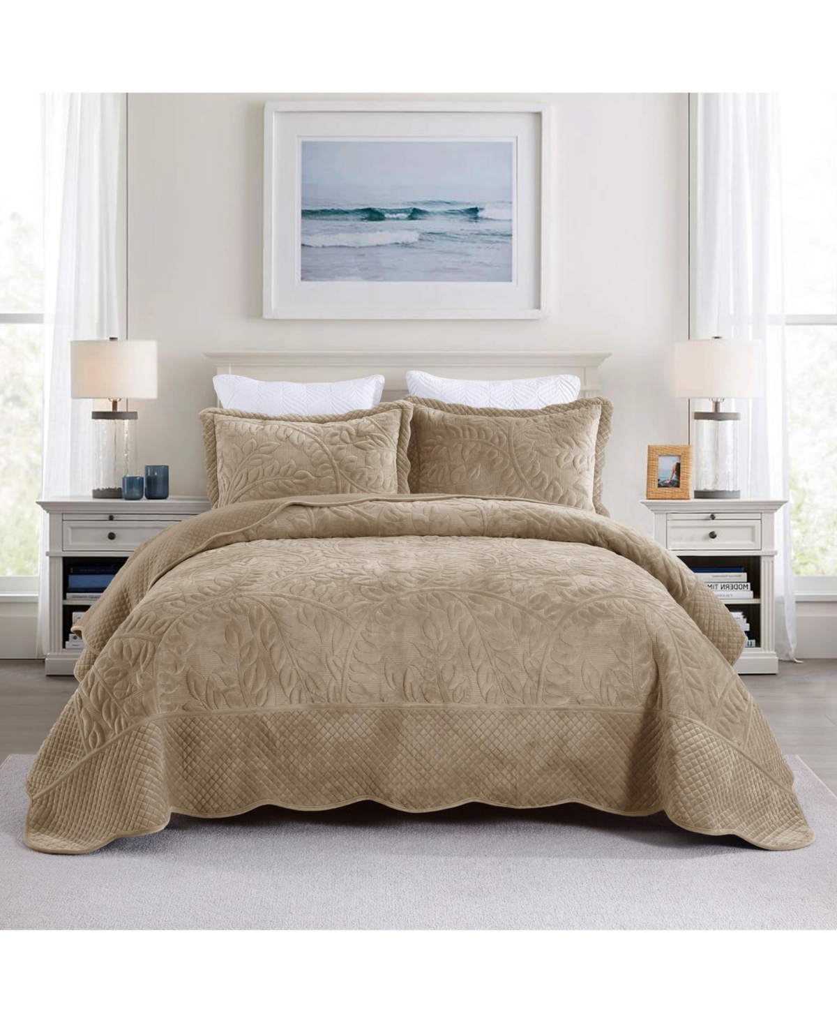 Click here for MarCielo 3 Pc Luxury Velvet Oversized Embroidery S... prices