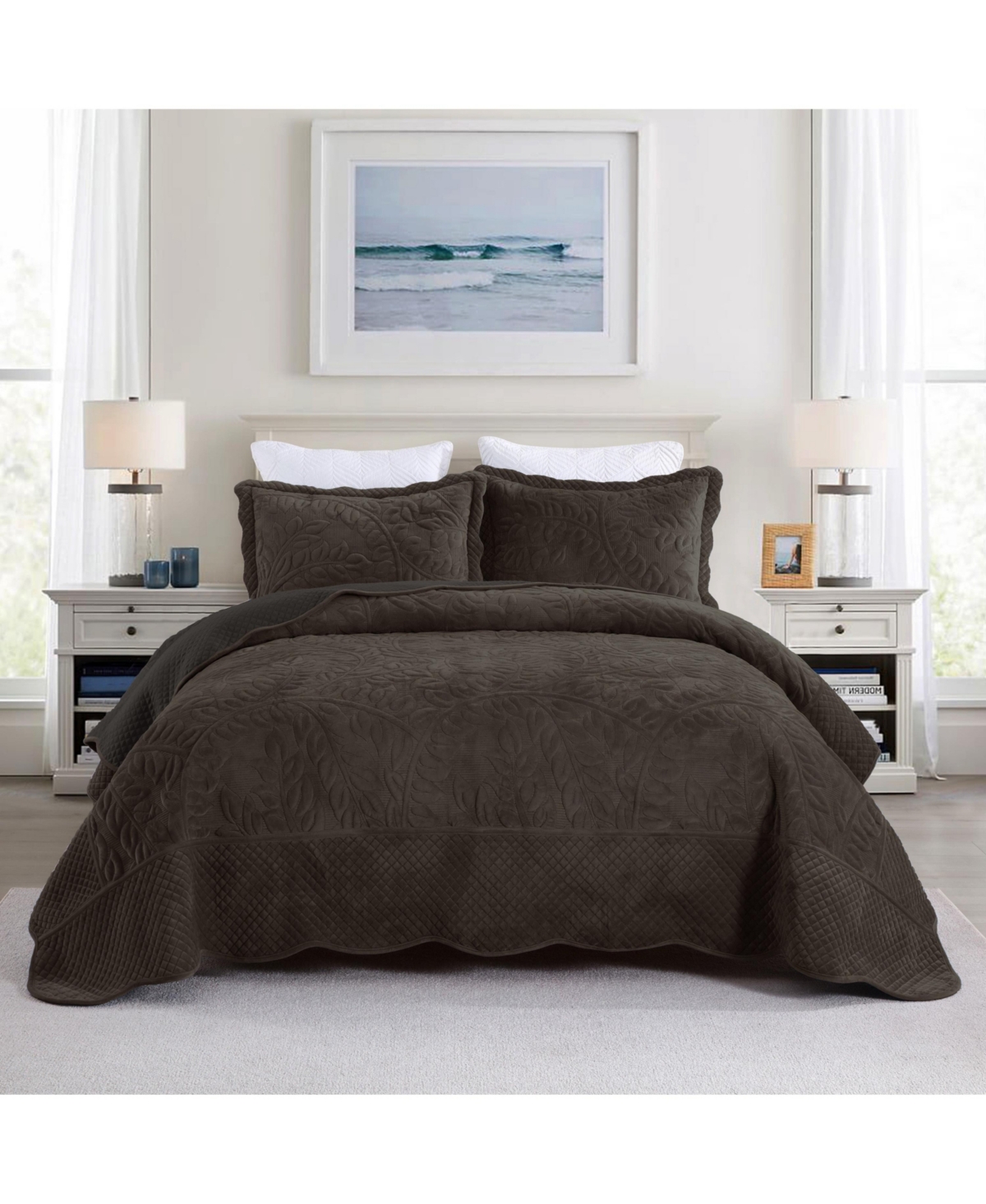Click here for MarCielo 3 Pc Luxury Velvet Oversized Embroidery S... prices
