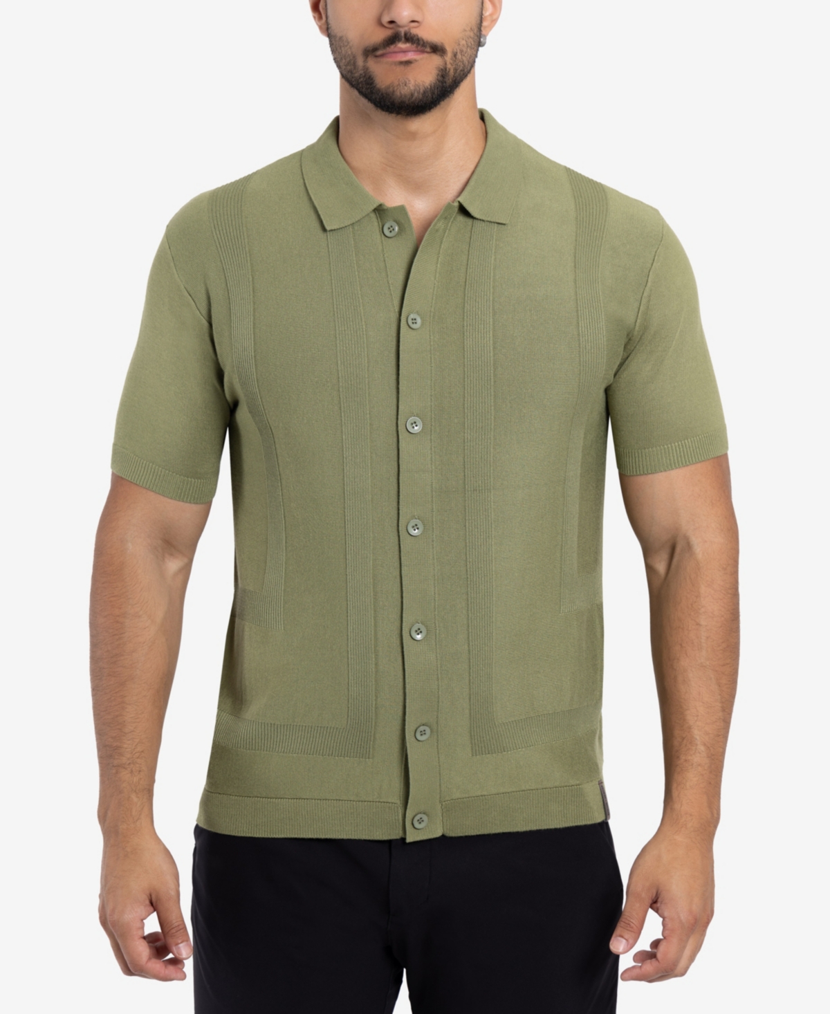 Click here for Spring + Mercer Mens Classic Ribbed Texture Polo S... prices