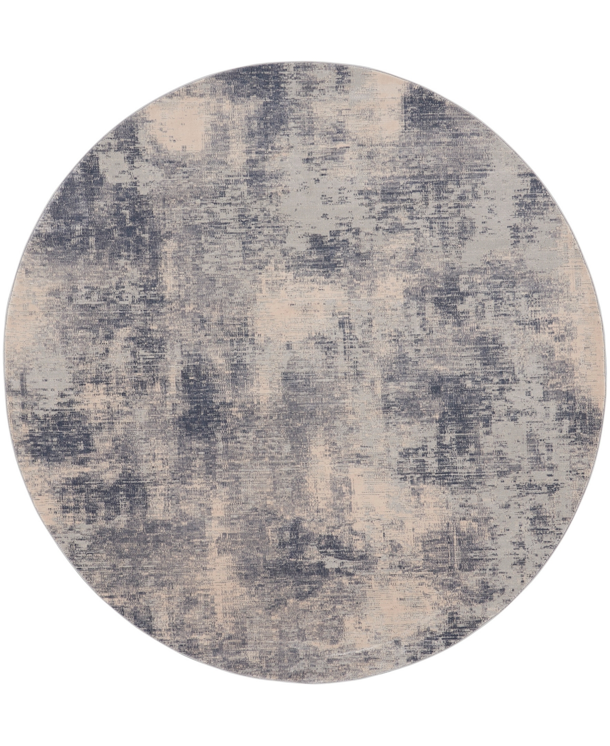 Nourison Home Rustic Textures RUS02 53x53 Round Area Rug - Blue/Ivory