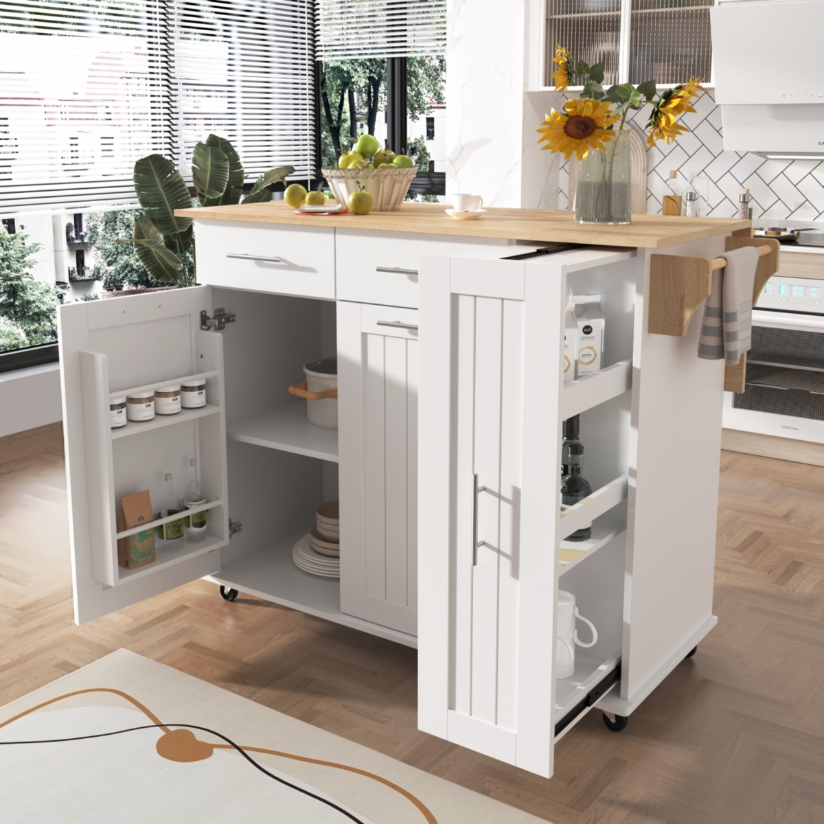Click here for Streamdale Rolling Kitchen Island Cart with Storag... prices