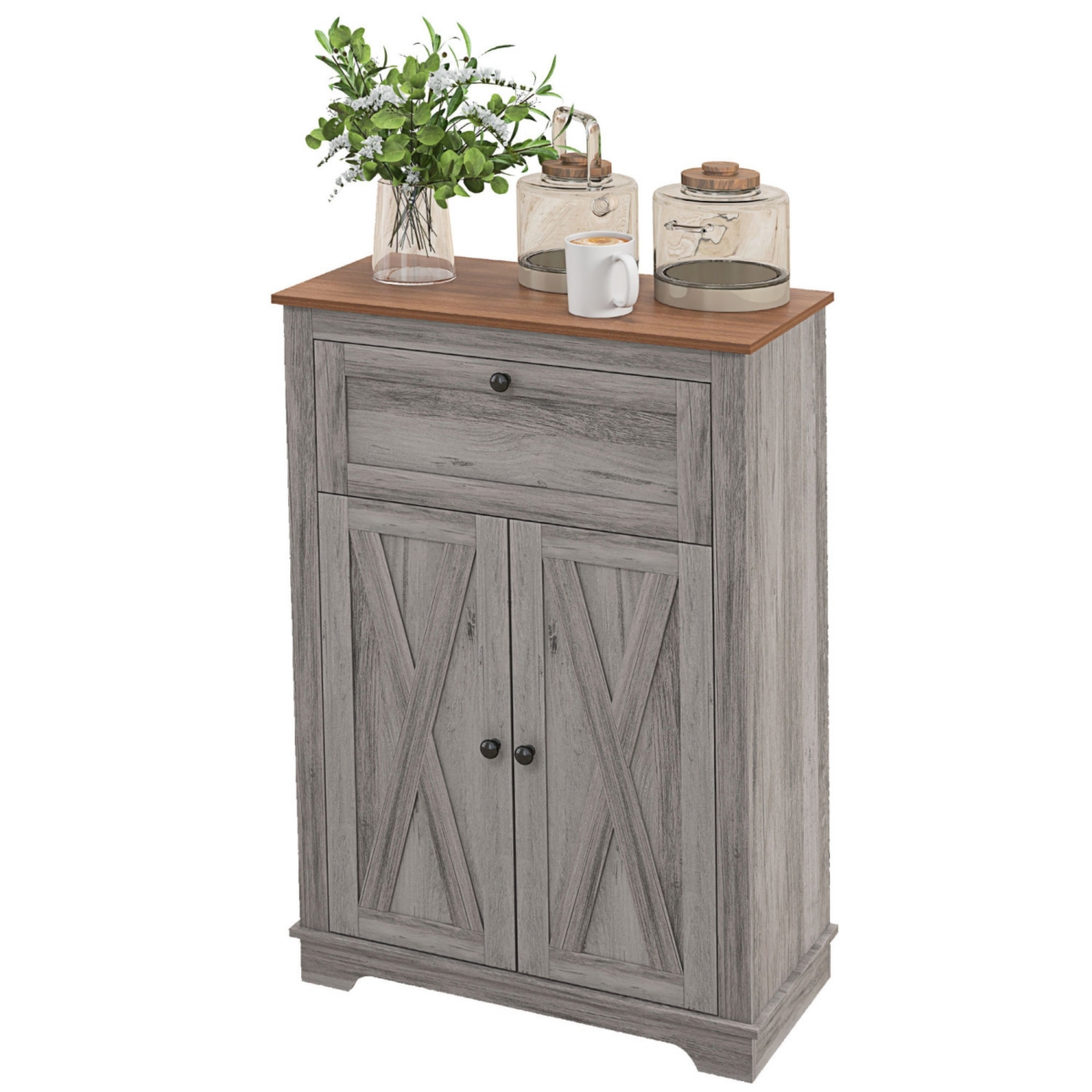 Click here for Farmhouse Barn Door Accent Cabinet  Kitchen Sidebo... prices