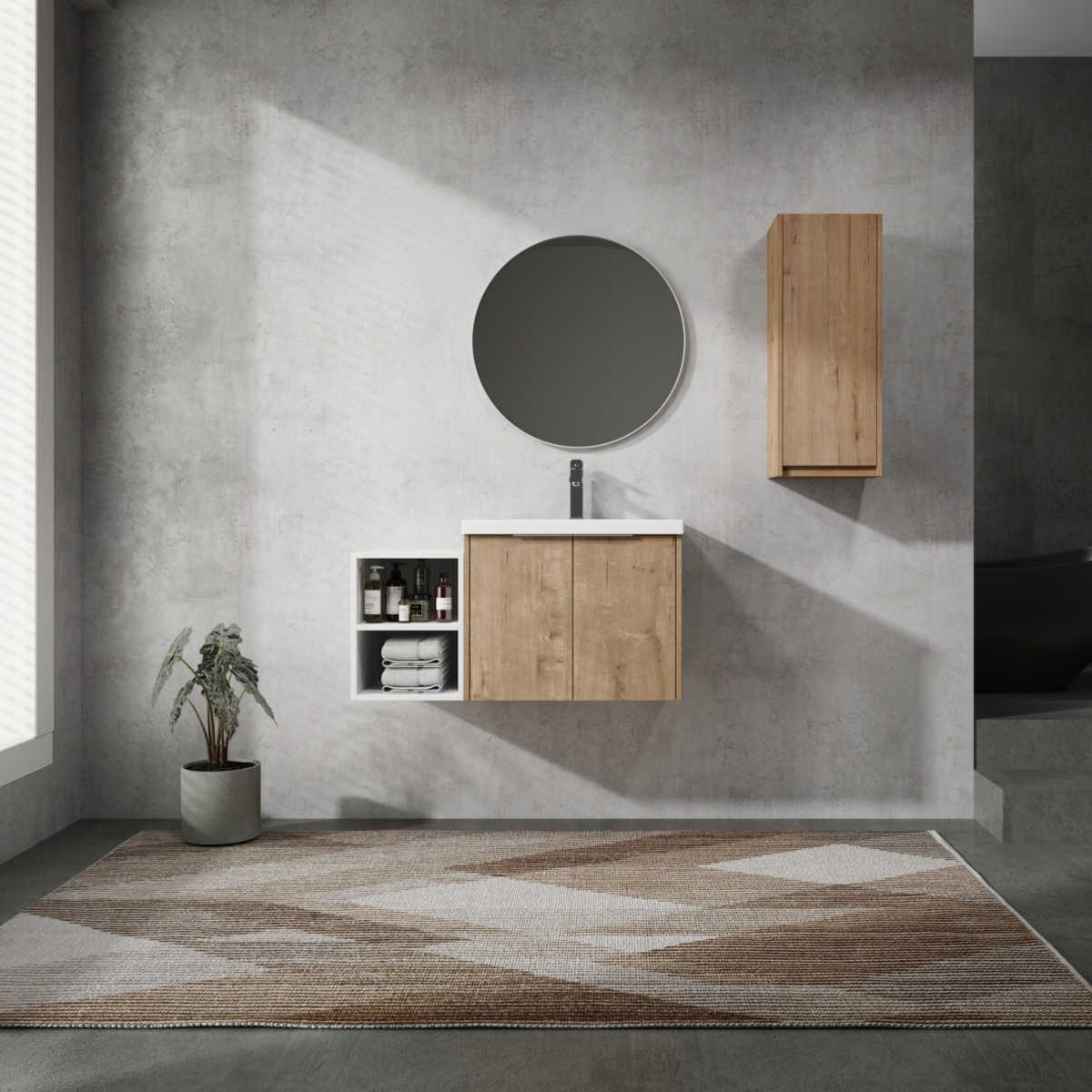 Click here for 36" Wall-Mounted Bathroom Vanity With Sink an... prices