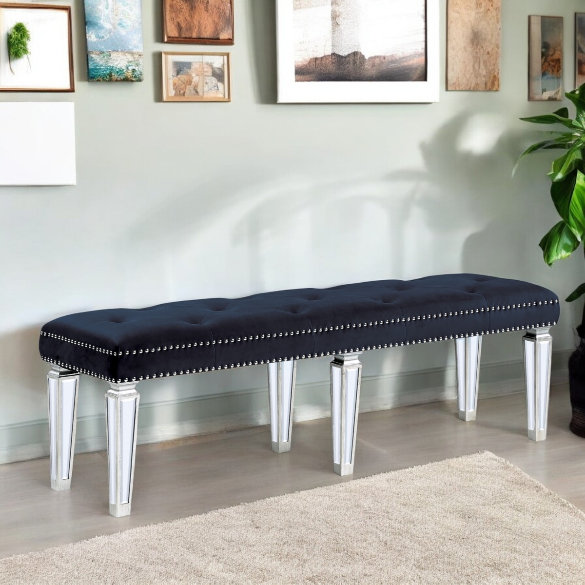 Click here for Streamdale Furniture Varian Bench& Mirrored - Dark... prices