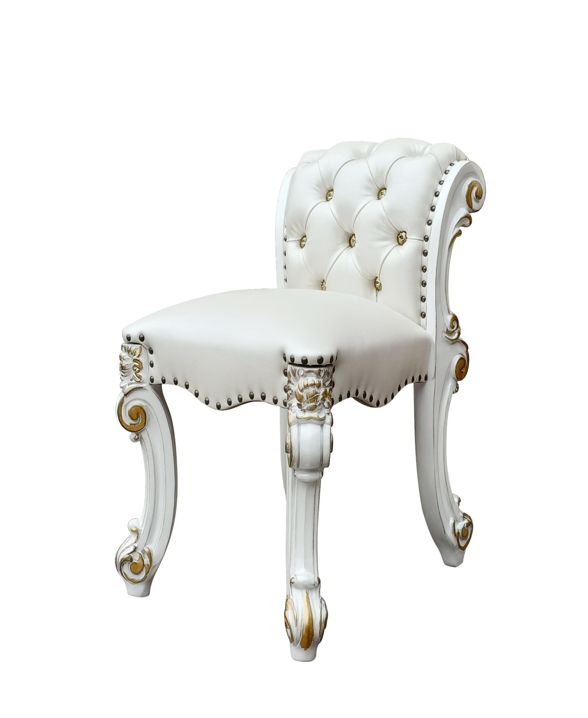 Click here for Streamdale Furniture Vendome Vanity Stool Beige Pu... prices