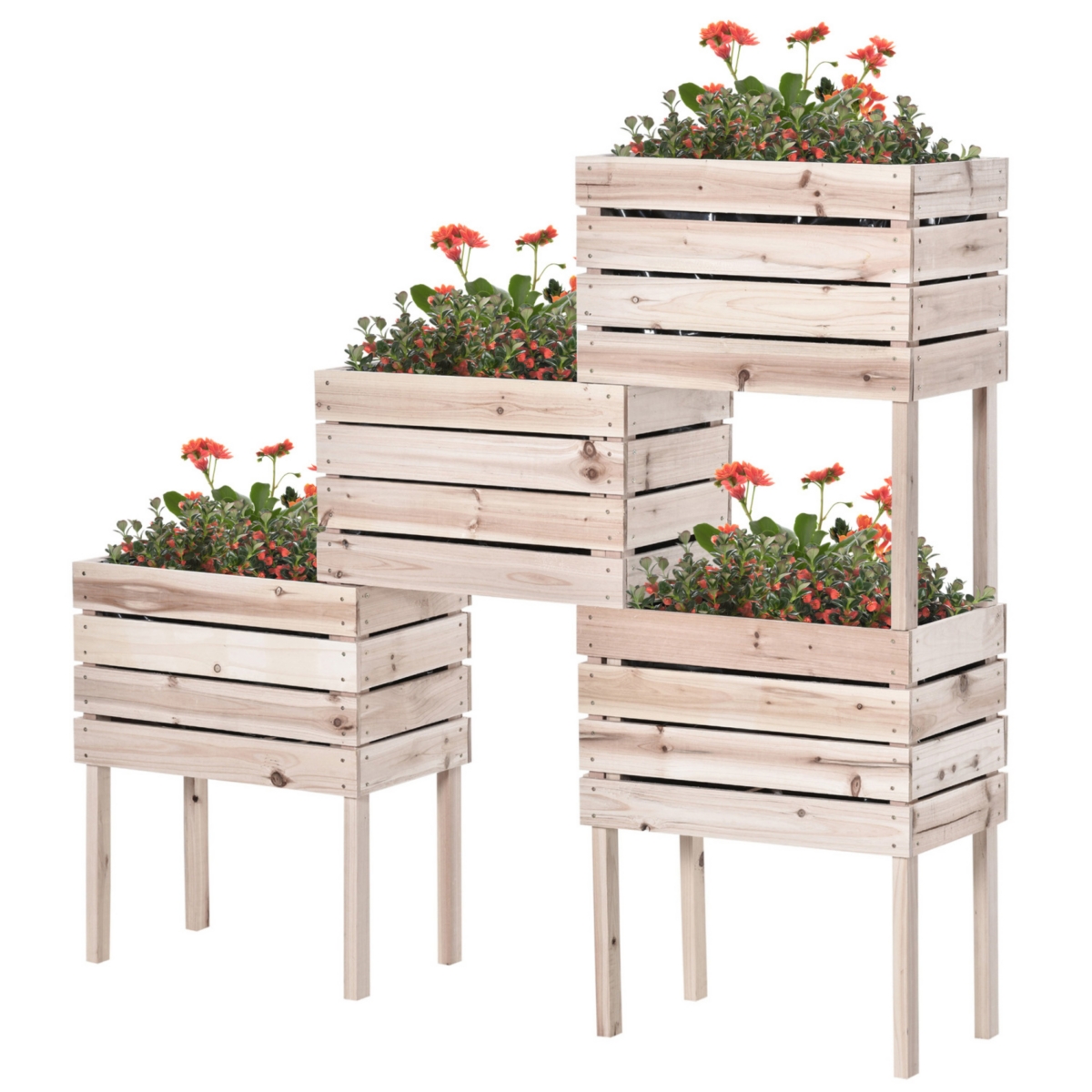 Click here for 4PCS Raised Garden Bed  Wooden Elevated Planter Bo... prices