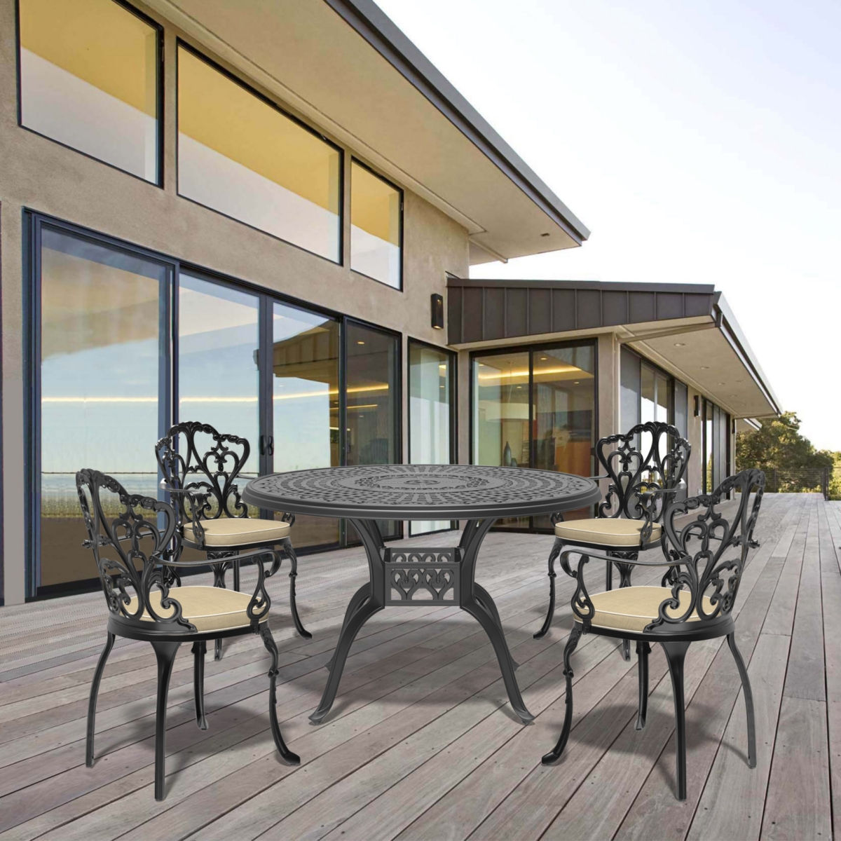 Click here for Streamdale 5-Piece Cast Aluminum Patio Set with As... prices