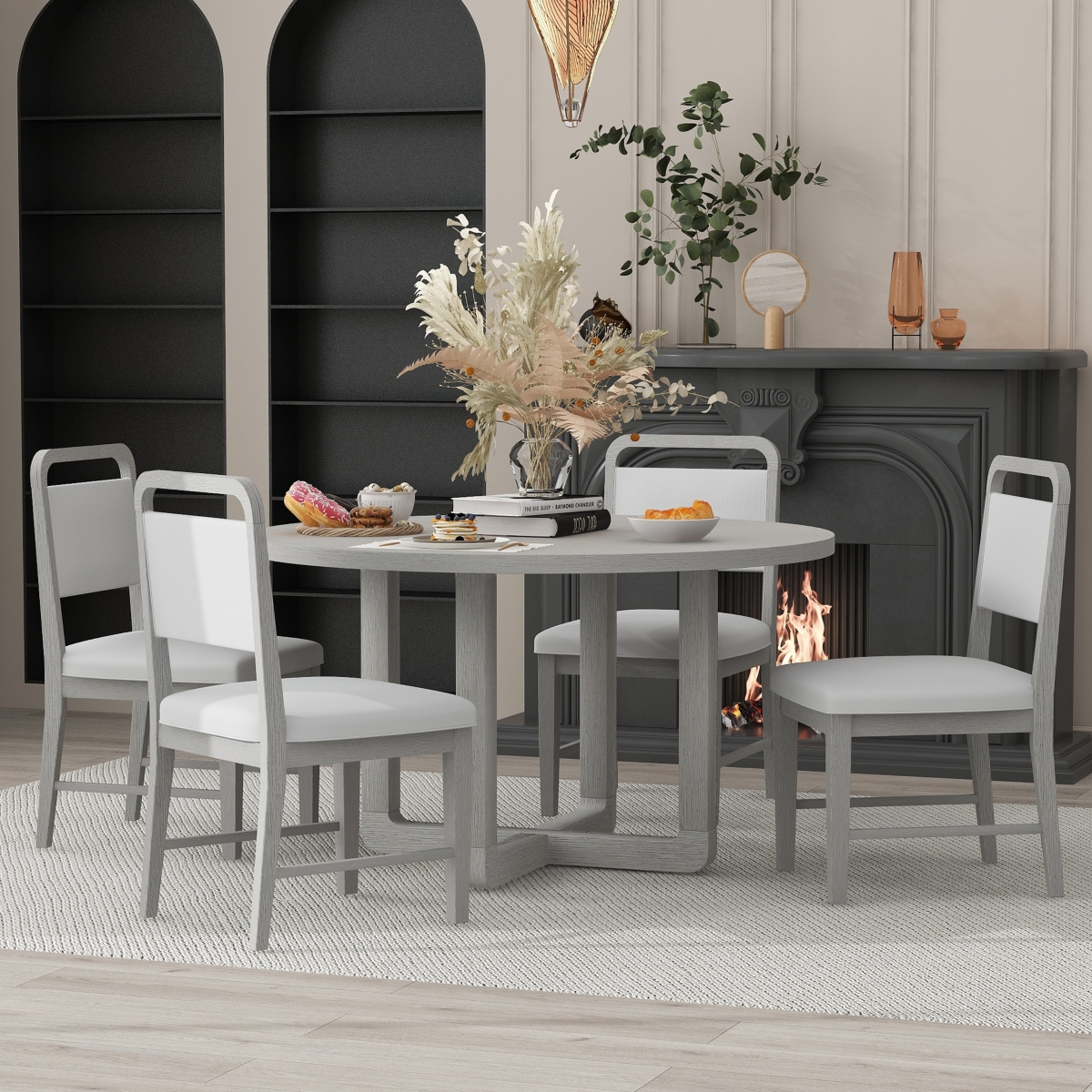 Click here for Streamdale Furniture 5-Piece Retro Dining Set  Rou... prices