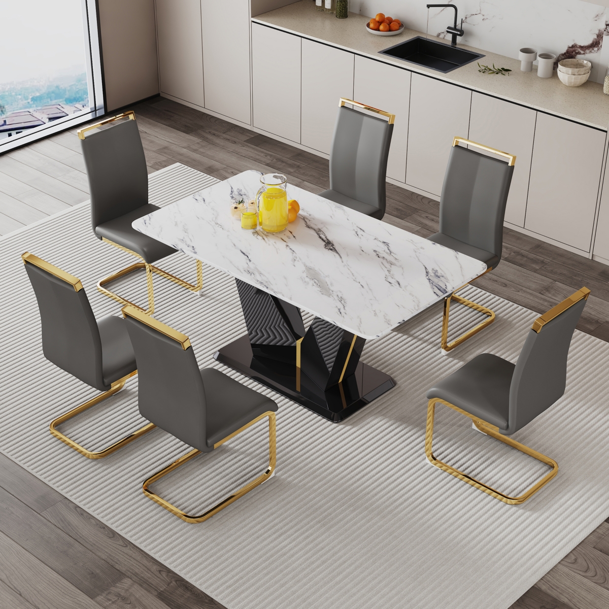 Click here for Streamdale Furniture Table and chair set  white im... prices