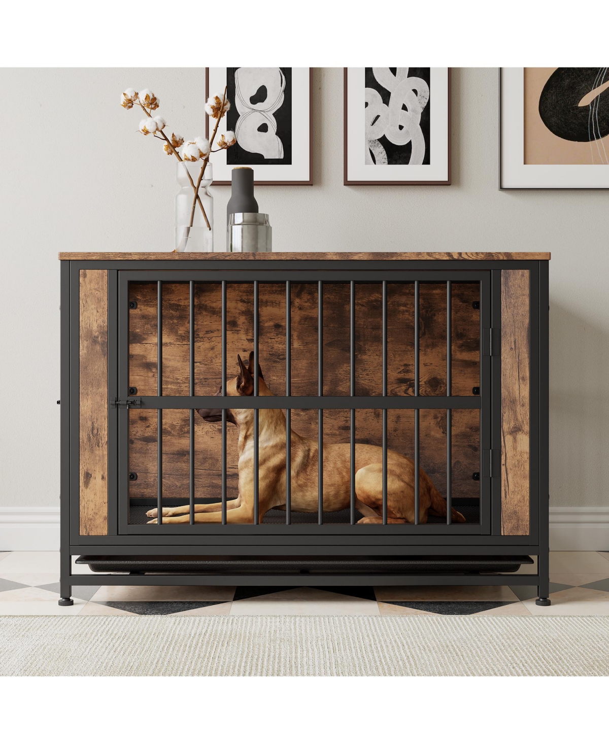 Click here for Streamdale Wooden Dog Crate Table 2 Sliding Doors... prices